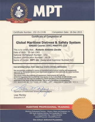 GMDSS-Certificate-MPT | PDF