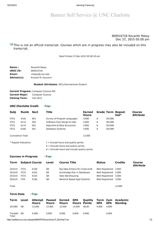 Graduate Transcript | PDF