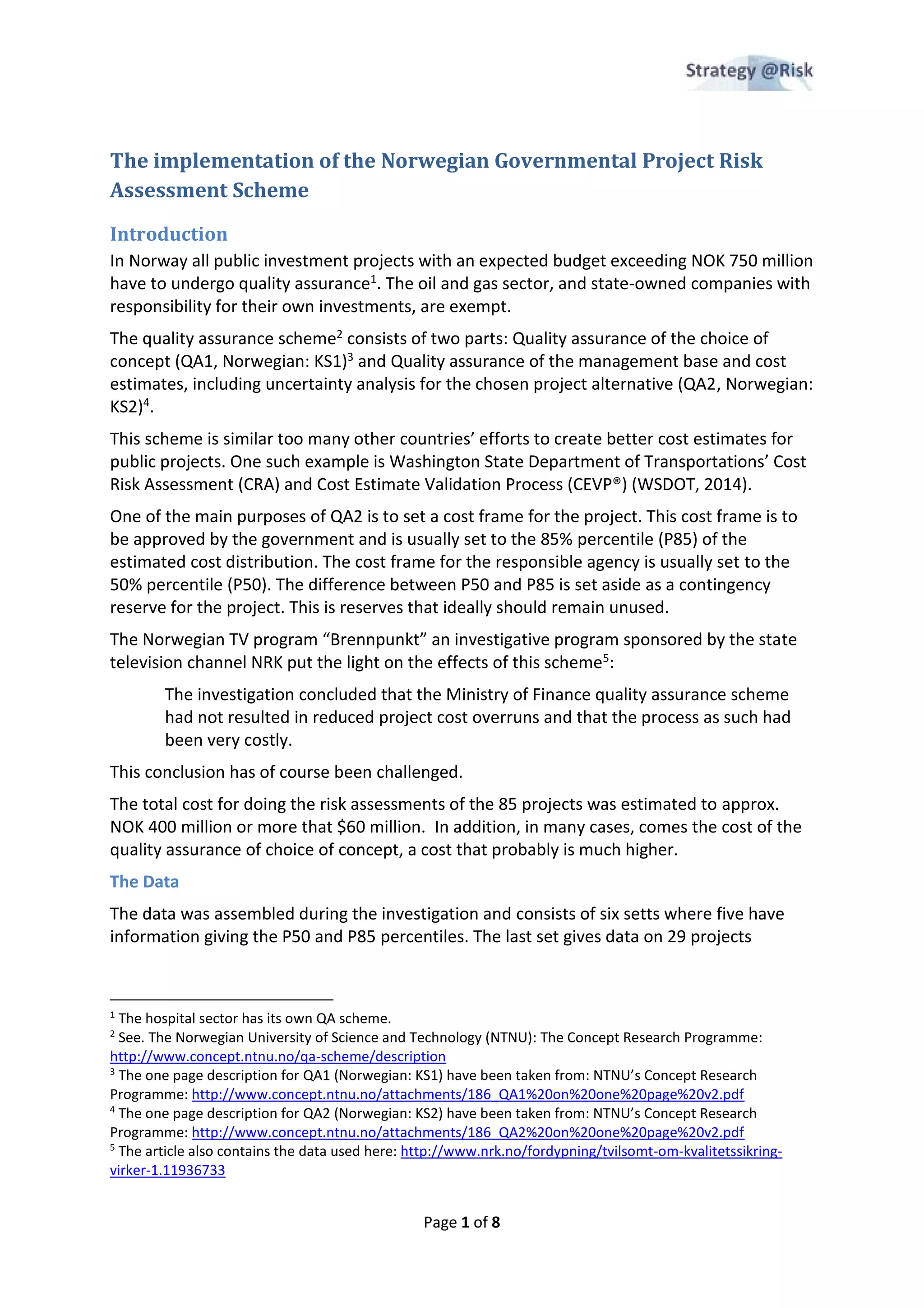 The Norwegian Governmental Project Risk Assessment_2 | PDF