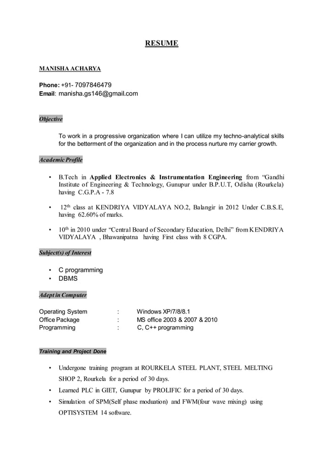 manisha Resume 1 | PDF
