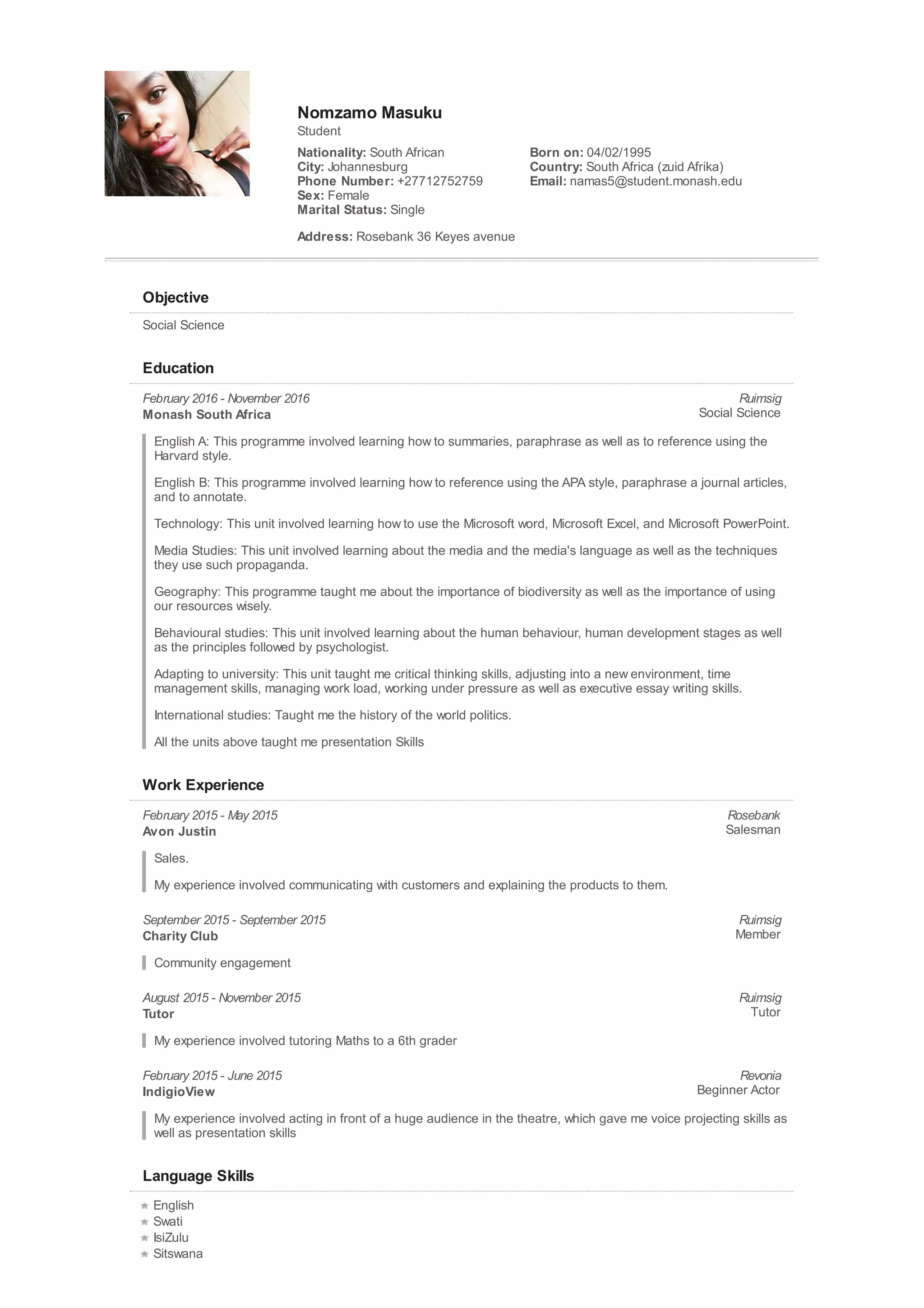 CurriculumVitae | PDF