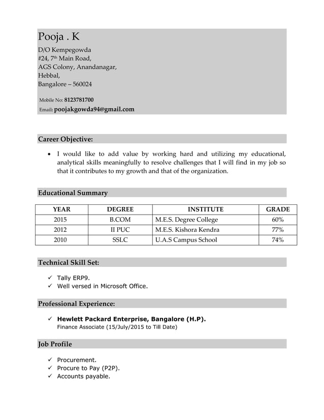pooja cv (1) (1) | PDF