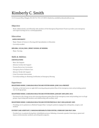Kim Smith Resume | PDF