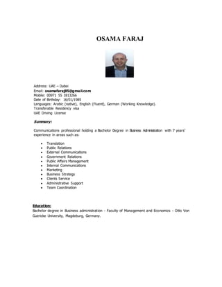 Osama Faraj Resume | DOCX