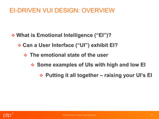 EI-driven VUI design MENDELSON PTP SpeechTek2016 | PDF