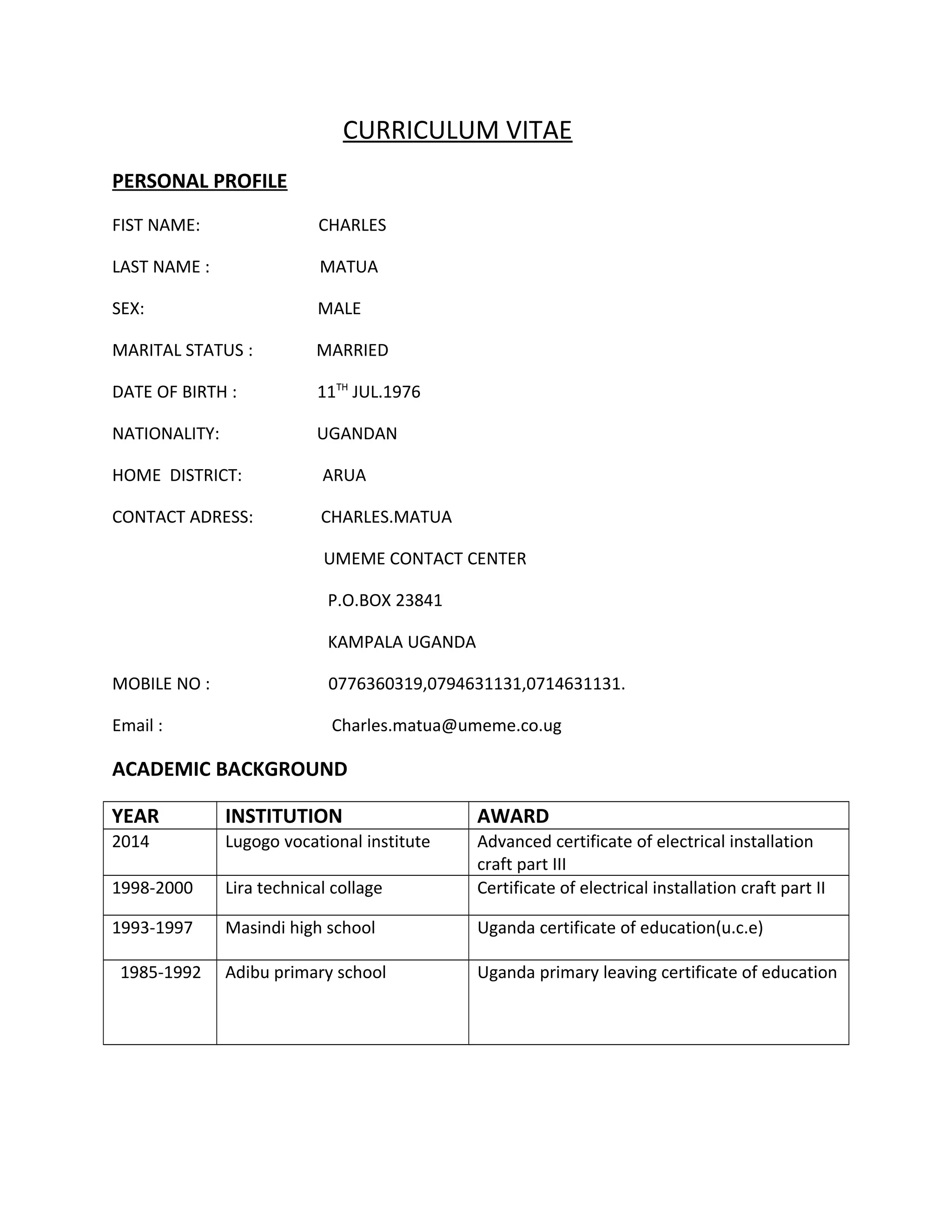 CURRICULUM VITAE | DOC