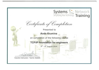 Systems and network training certificate | PPT