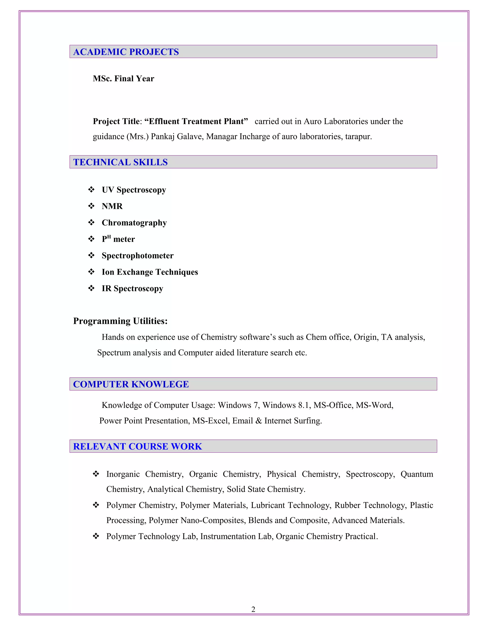 Curriculum_vitae_Rahul_for_QC | DOC | Chemistry | Science
