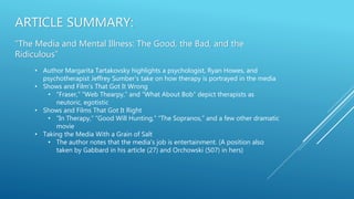 Group 15 - Psychotherapy in the Media | PPT