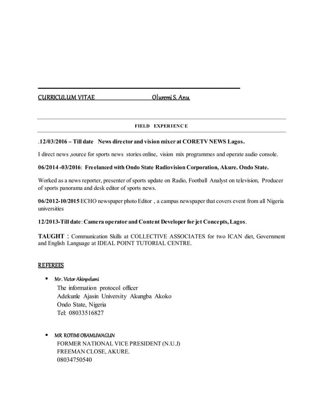 CURRICULUM VITAE OLUREMI S core new | DOCX