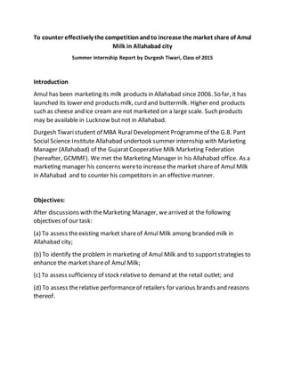 Amul Report( Durgesh) | PDF