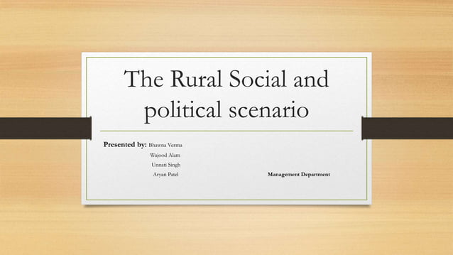 The Rural Social and political scenario (presentation) | PPTX | Civic ...