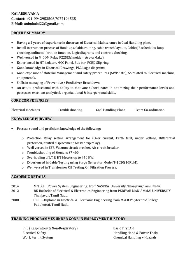 KALAISELVAN-CV | PDF