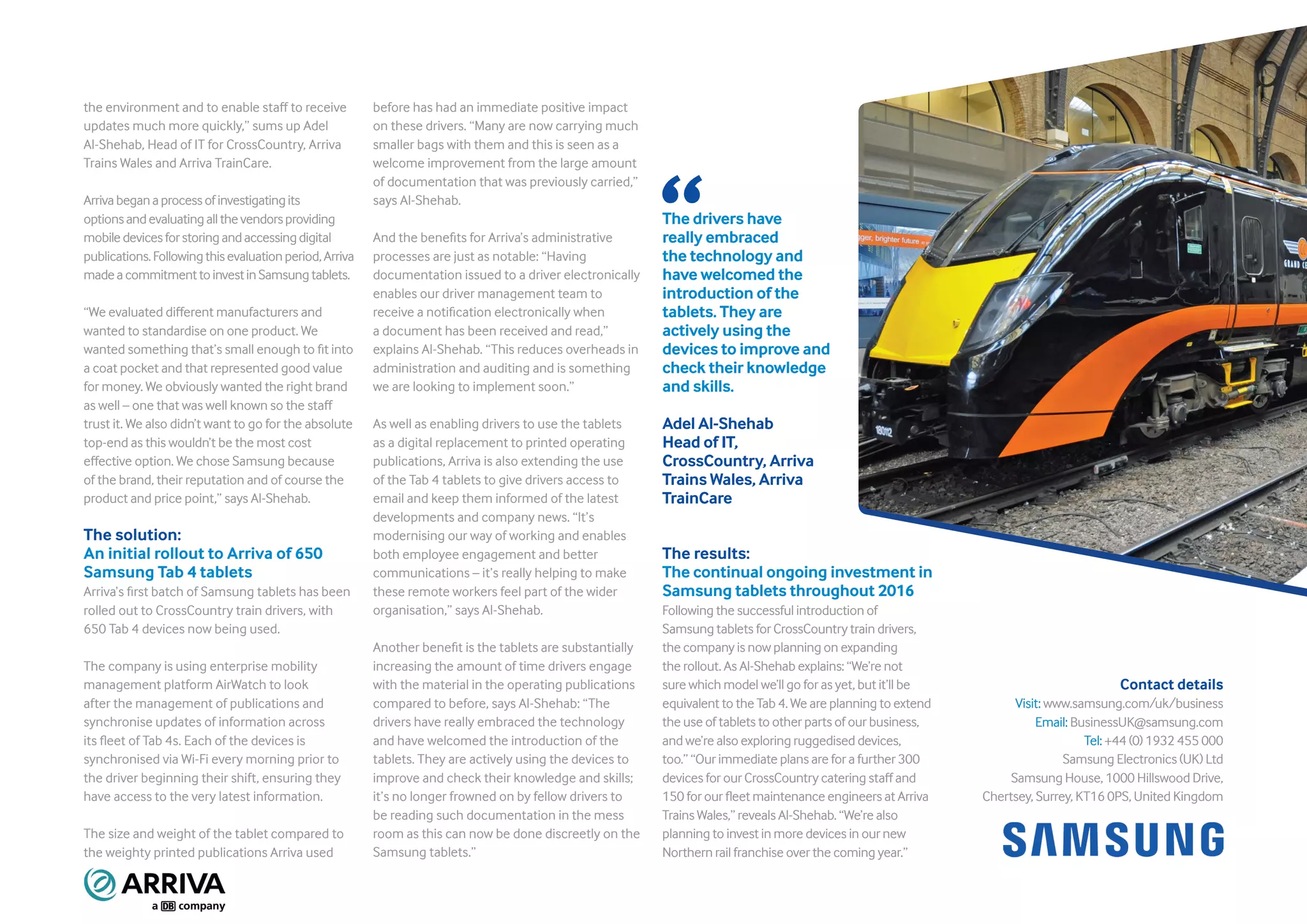 SamsungCS - Arriva Trains | PPT