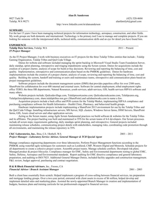 Alan Sanderson Resume | DOC | Business | Business and Finance