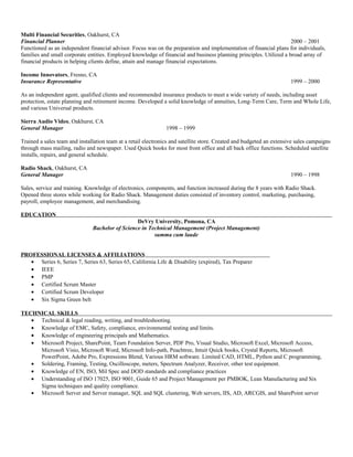 Alan Sanderson Resume | PDF