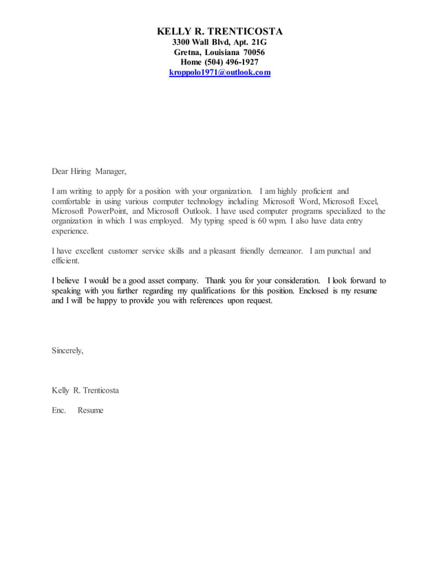 GENERAL COVER LETTER | DOCX