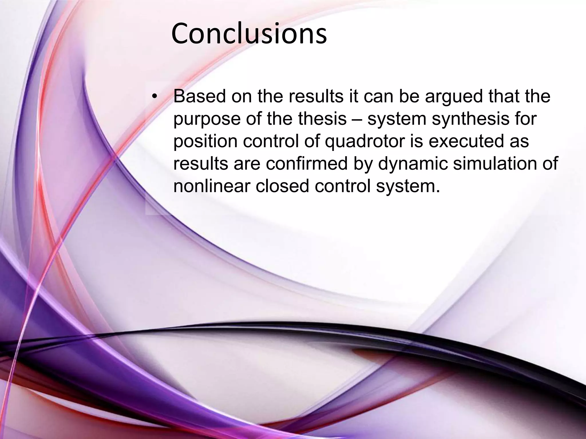 Synthesis of position control of quadrotor | PPTX