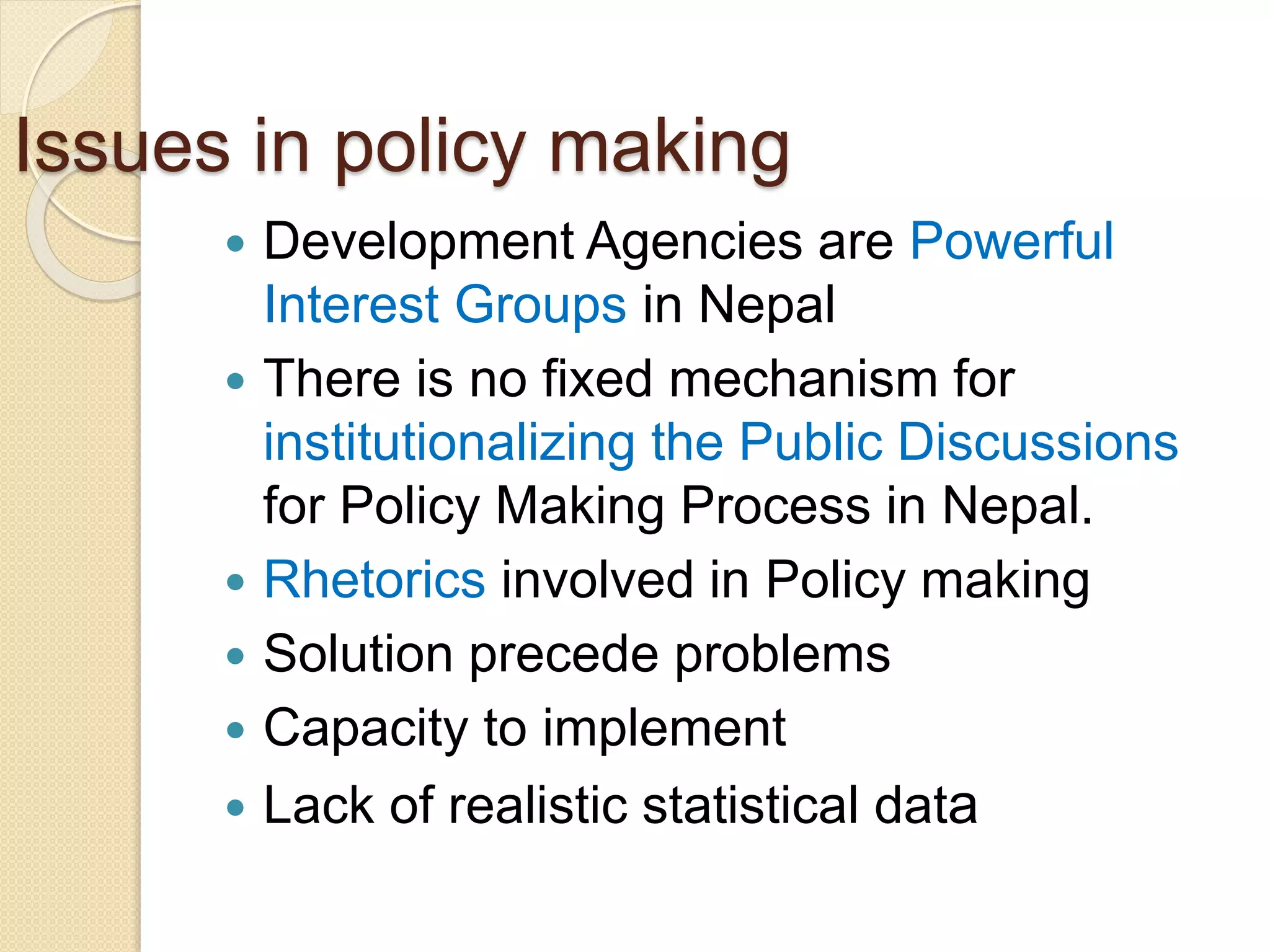 Powerpoint -Policy making in Nepal | PPTX
