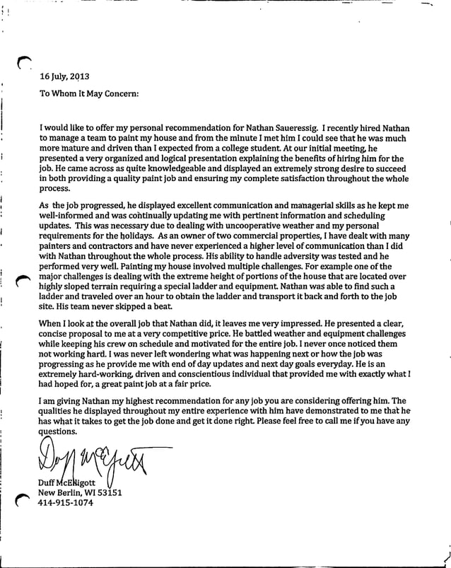 Reference Letters | PDF