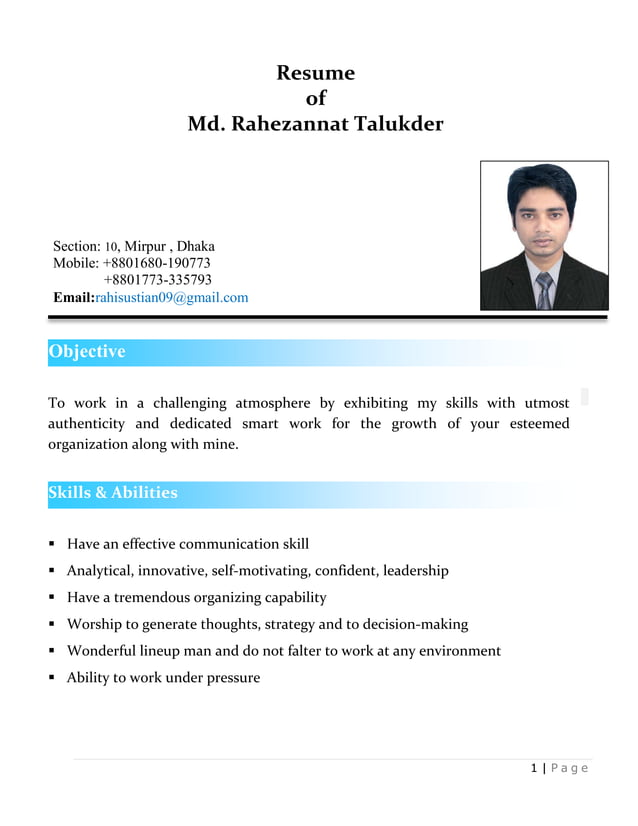 latest resume & signature | PDF