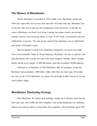 Blockbustermarketingmix | DOCX