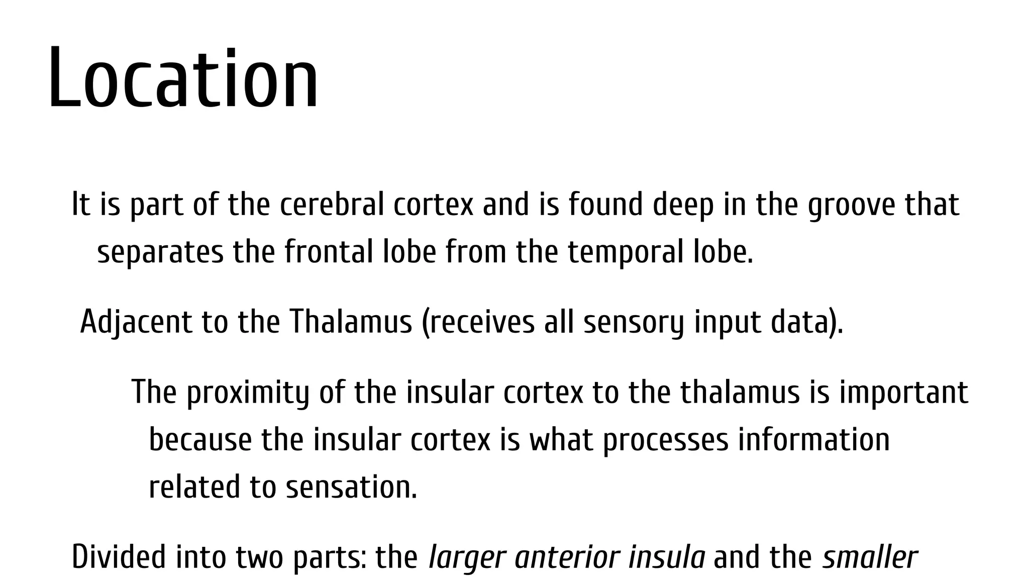 The Insular Cortex-Elodi Bodamer GOA Class | PPTX