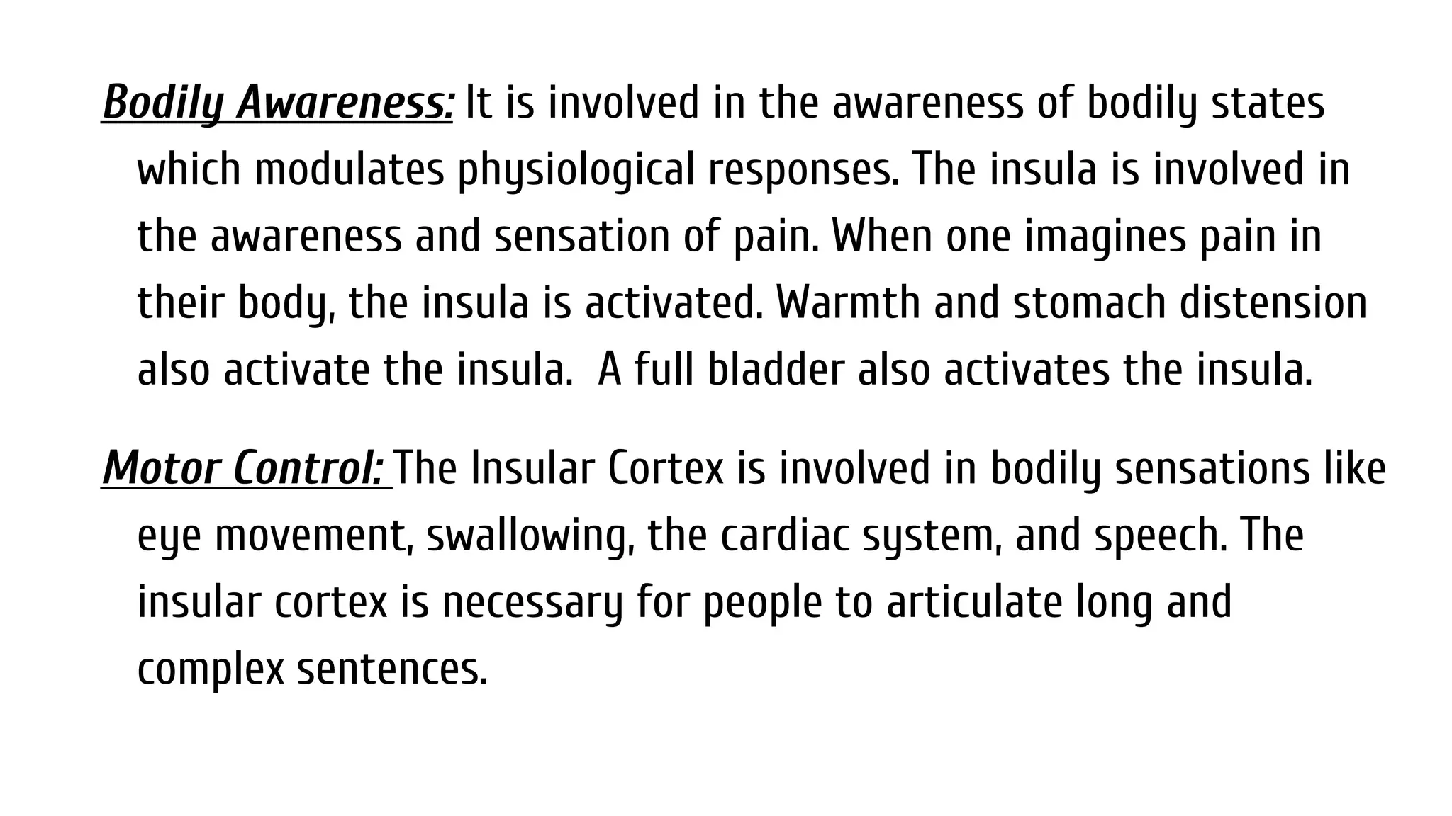 The Insular Cortex-Elodi Bodamer GOA Class | PPTX