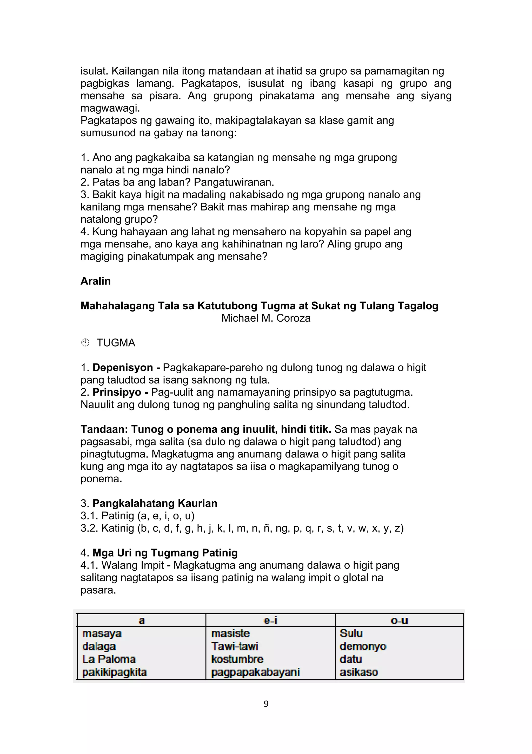 Grade 8 Learning Module in Filipino - Complete | PDF