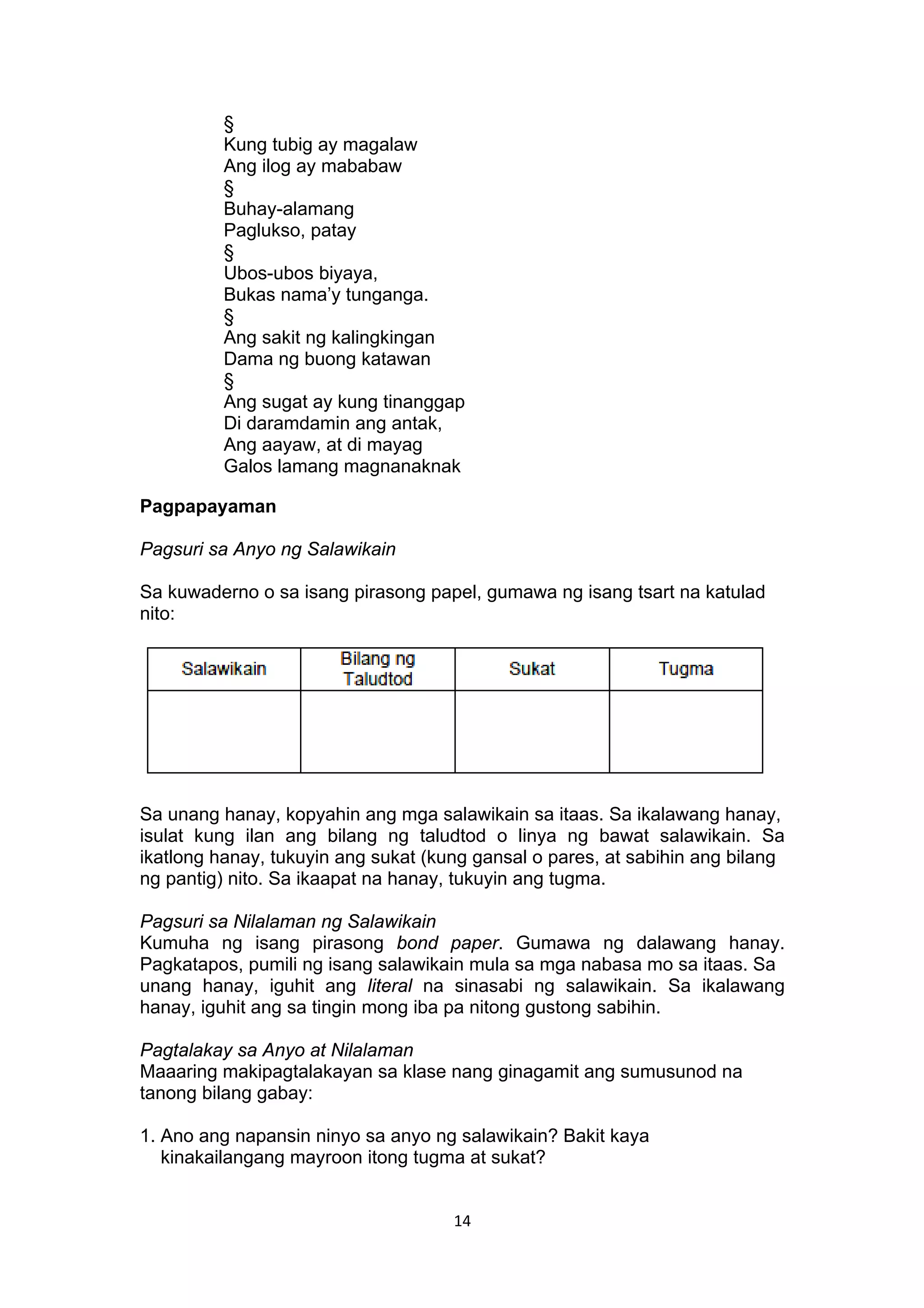 Grade 8 Learning Module in Filipino - Complete | PDF
