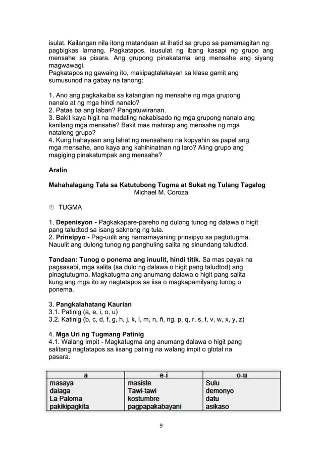 Grade 8 Learning Module in Filipino - Complete | PDF