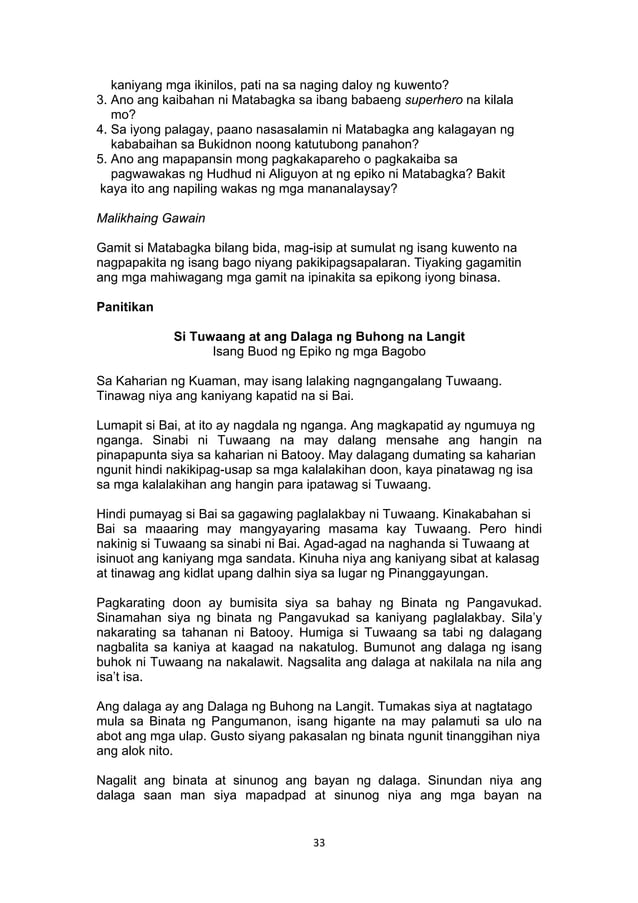 Grade 8 Learning Module in Filipino - Complete | PDF