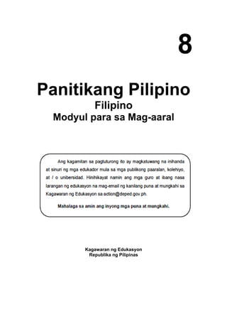 Grade 8 Learning Module in Filipino - Complete | PDF