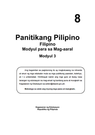 Grade 8 Learning Module in Filipino - Complete | PDF