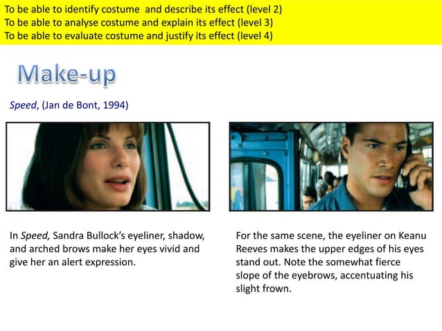 Film Language: Mise en scene - costume, inc. hair & make-up | PPTX