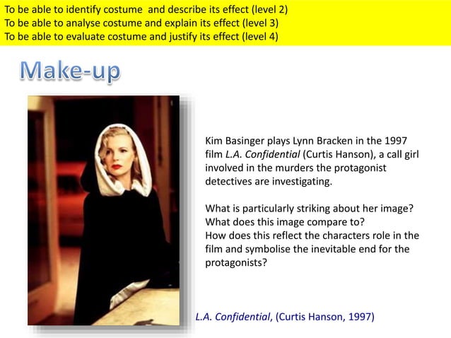 Film Language: Mise en scene - costume, inc. hair & make-up | PPTX
