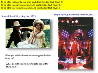 Film Language: Mise en scene - costume, inc. hair & make-up | PPTX