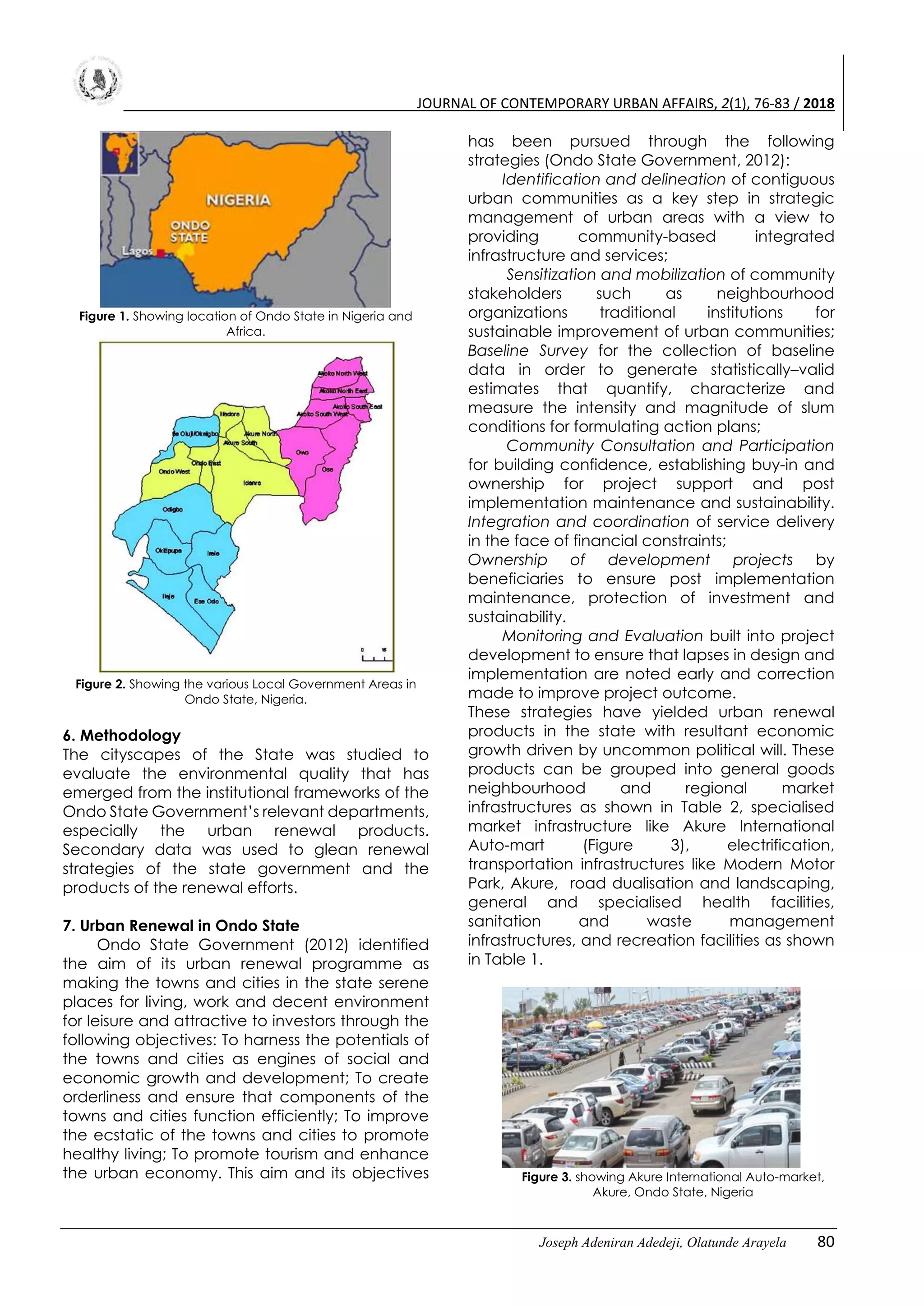 Urban Renewal Strategies and Economic Growth in Ondo State, Nigeria: A ...