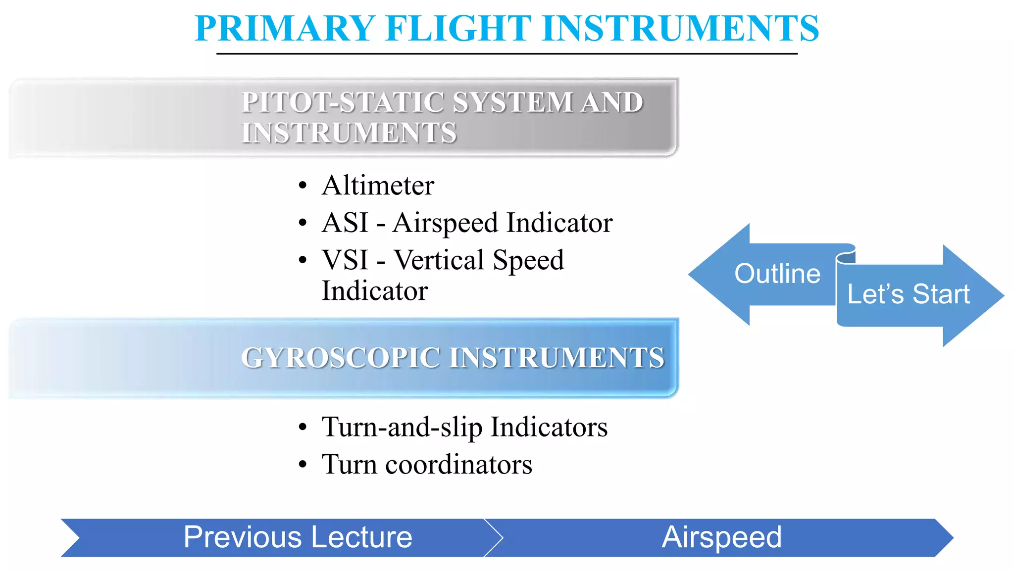 Primary Flight Instruments | Flight Mechanics | GATE Aerospace | PPTX