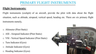 Primary Flight Instruments | Flight Mechanics | GATE Aerospace | PPTX