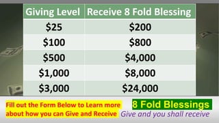 8 fold blessing | PPTX | Government Support and Welfare | Financial ...