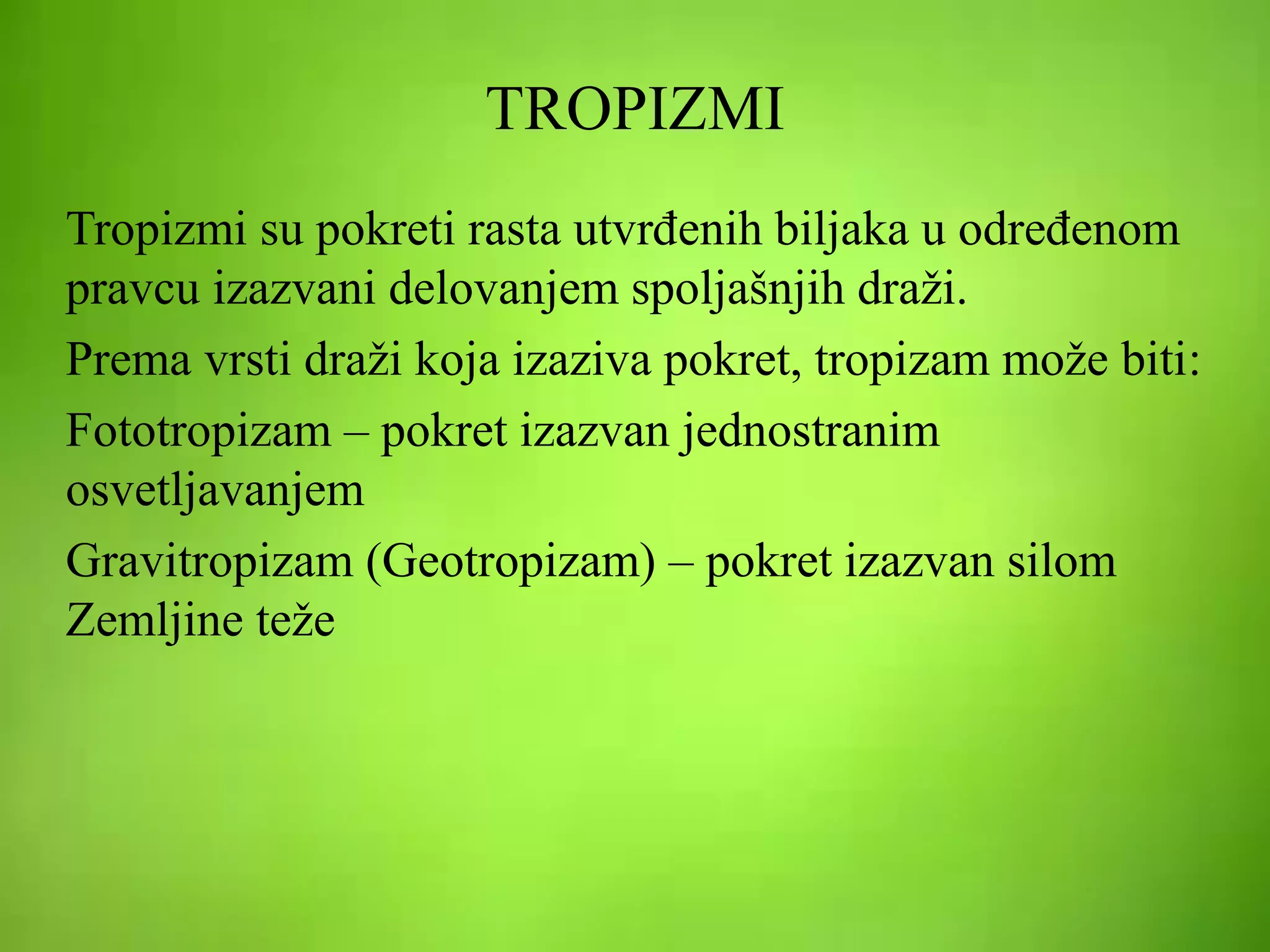 Trendovi u evoluciji životnih procesa biljaka | PPTX
