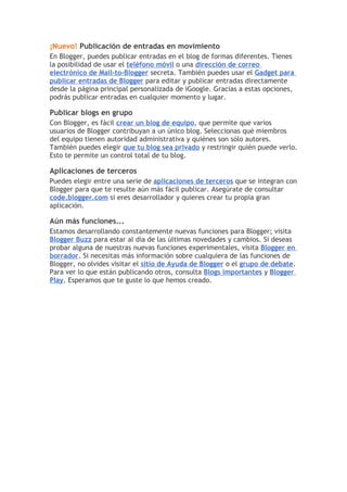 8 funciones de blogger | DOC