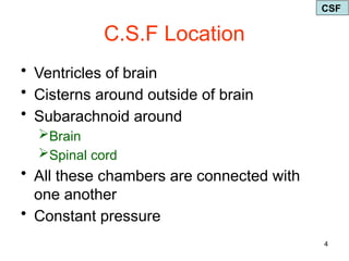 Cerebrospinal Fluid and Function of CSF in human body | PPT