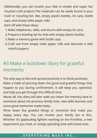 8 Fun Ideas to Bust Boredom during Lockdown (Screen-free) | PDF