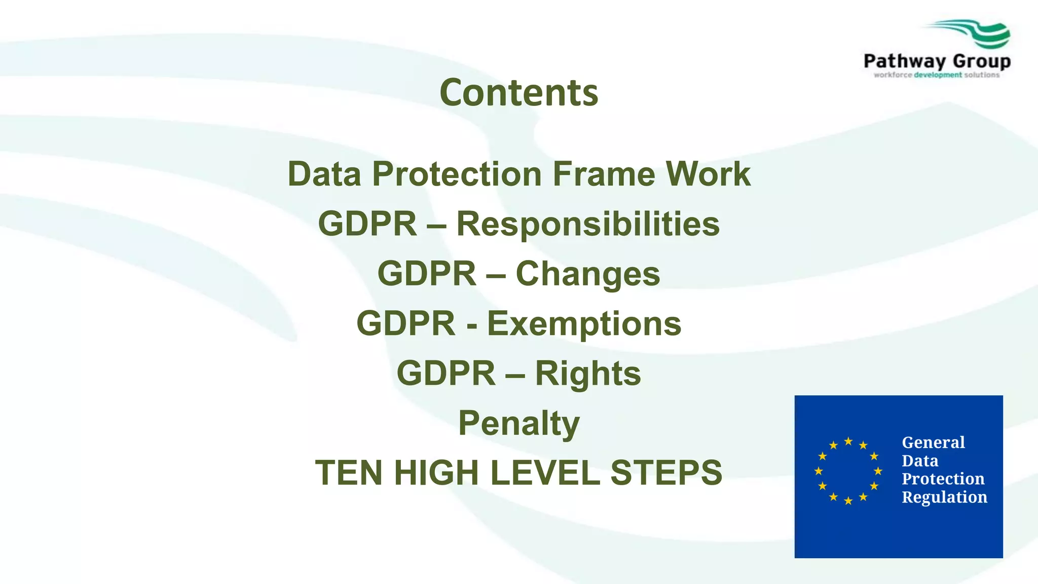 An Overview of GDPR by Pathway Group | PPT