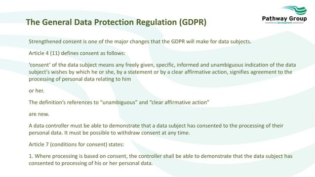 An Overview of GDPR by Pathway Group | PPT