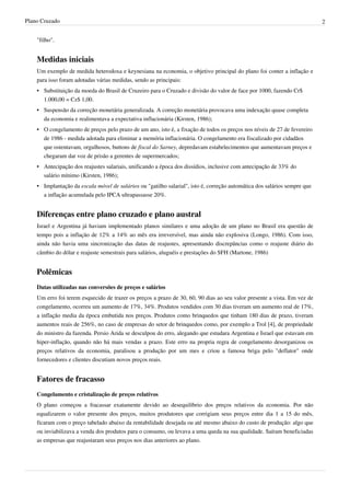 Planos econômicos do plano cruzado ao plano real | PDF