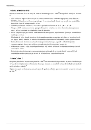 Planos econômicos do plano cruzado ao plano real | PDF