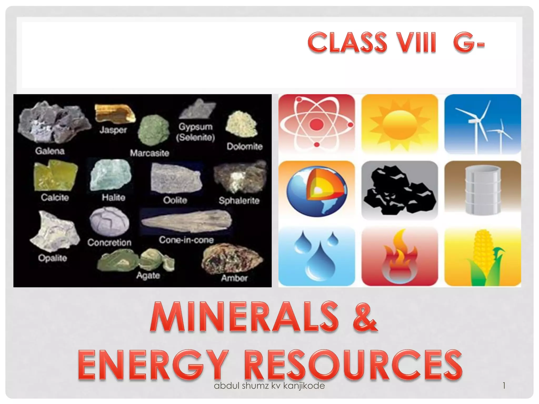 Minerals and Energy Resources, class 8 Geography cbse | PDF